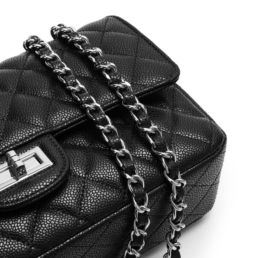 Crossly Leather Medium Shoulder/Crossbody Bag, Black Grained – HOPE ROZA